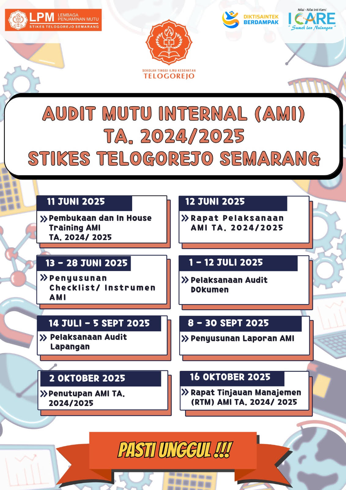 Timeline Kegiatan Audit Mutu Internal (AMI) TA. 2024/ 2025 - Lembaga Penjaminan Mutu